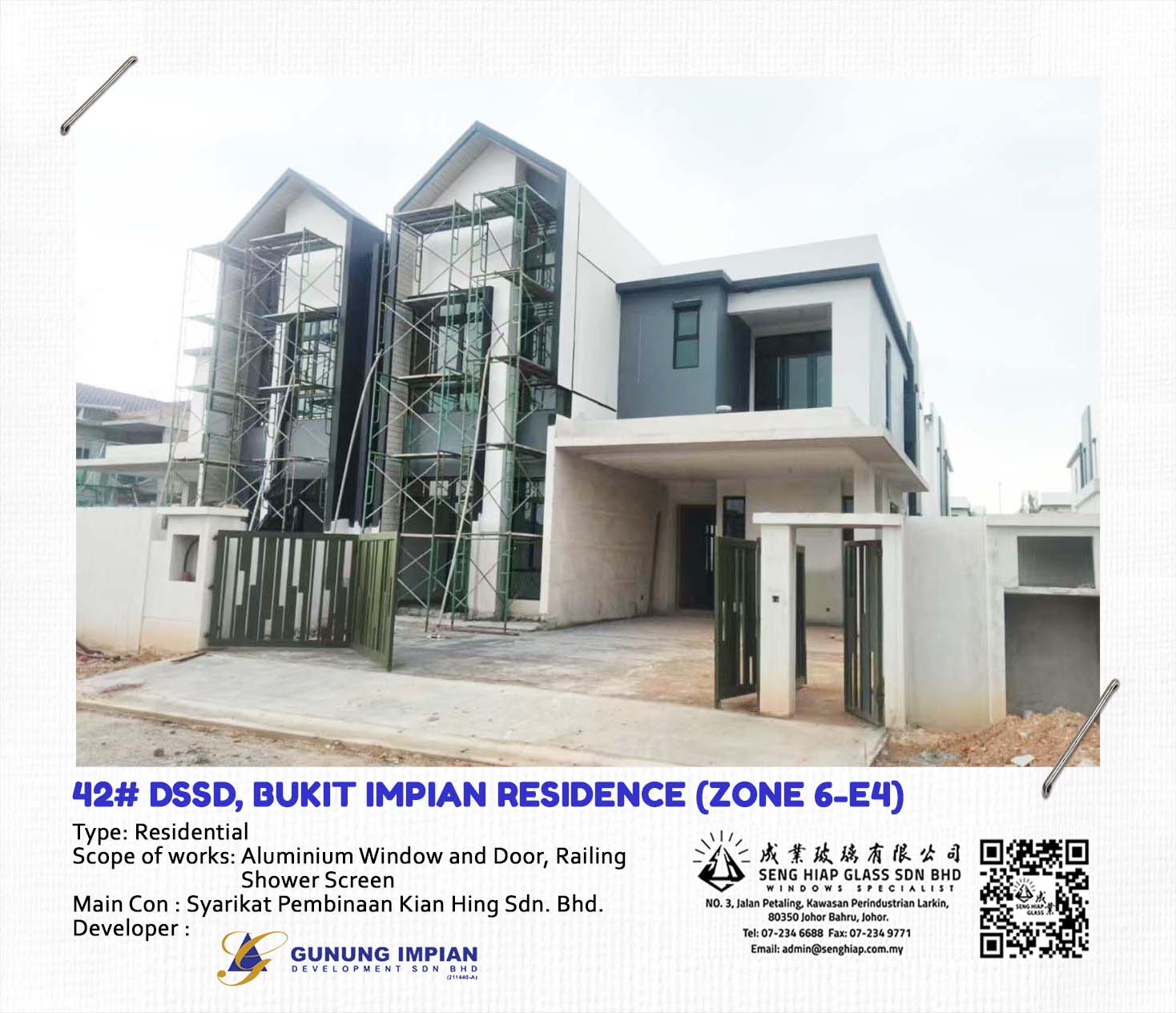 Project On Going - Seng Hiap Glass Sdn Bhd